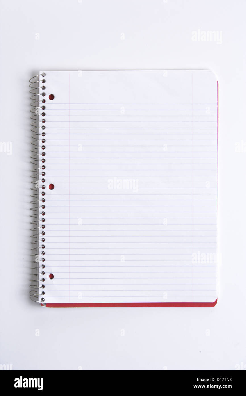 Blank notebook on desk at school or office Stock Photo - Alamy