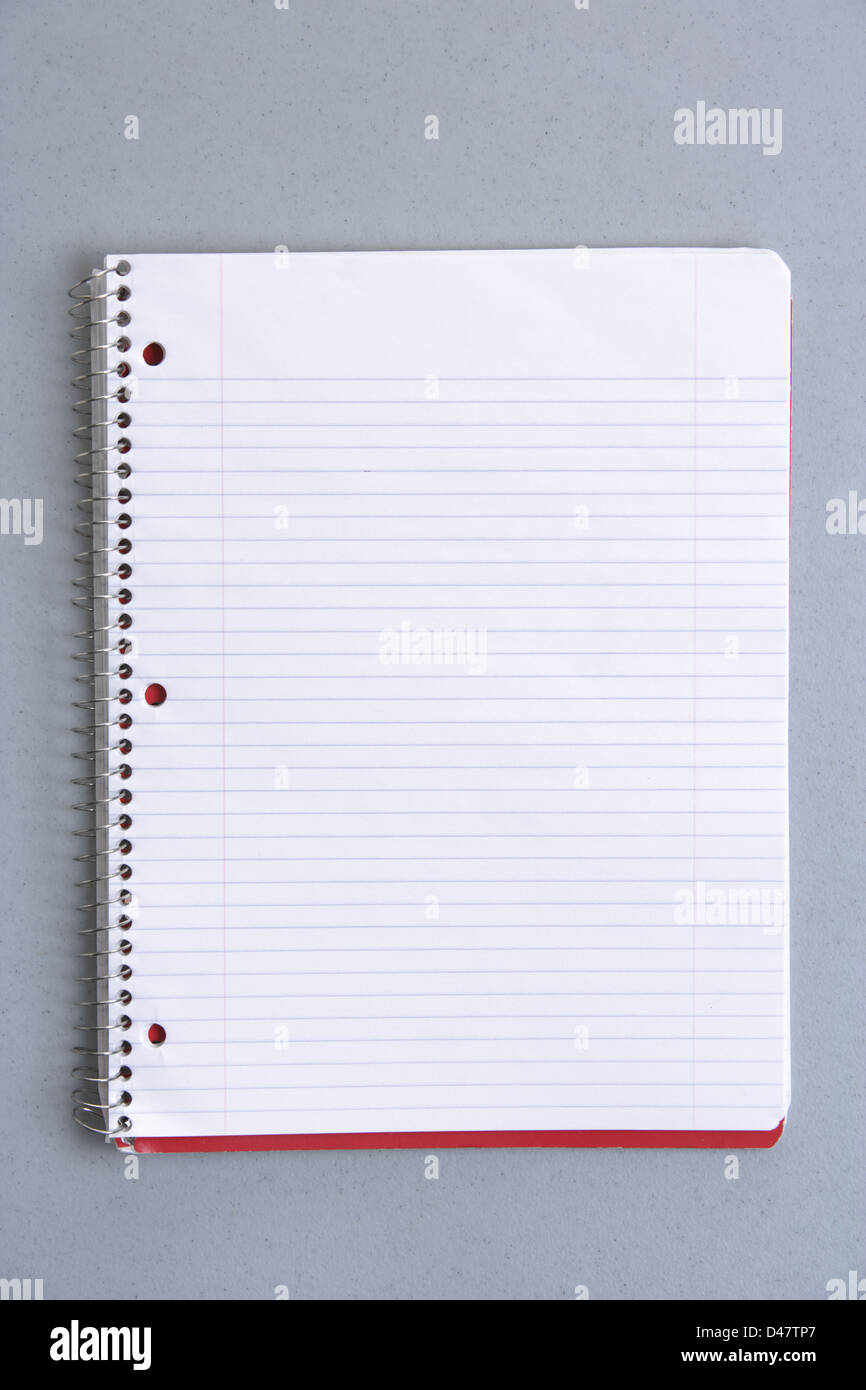 Blank notebook on desk at school or office Stock Photo - Alamy