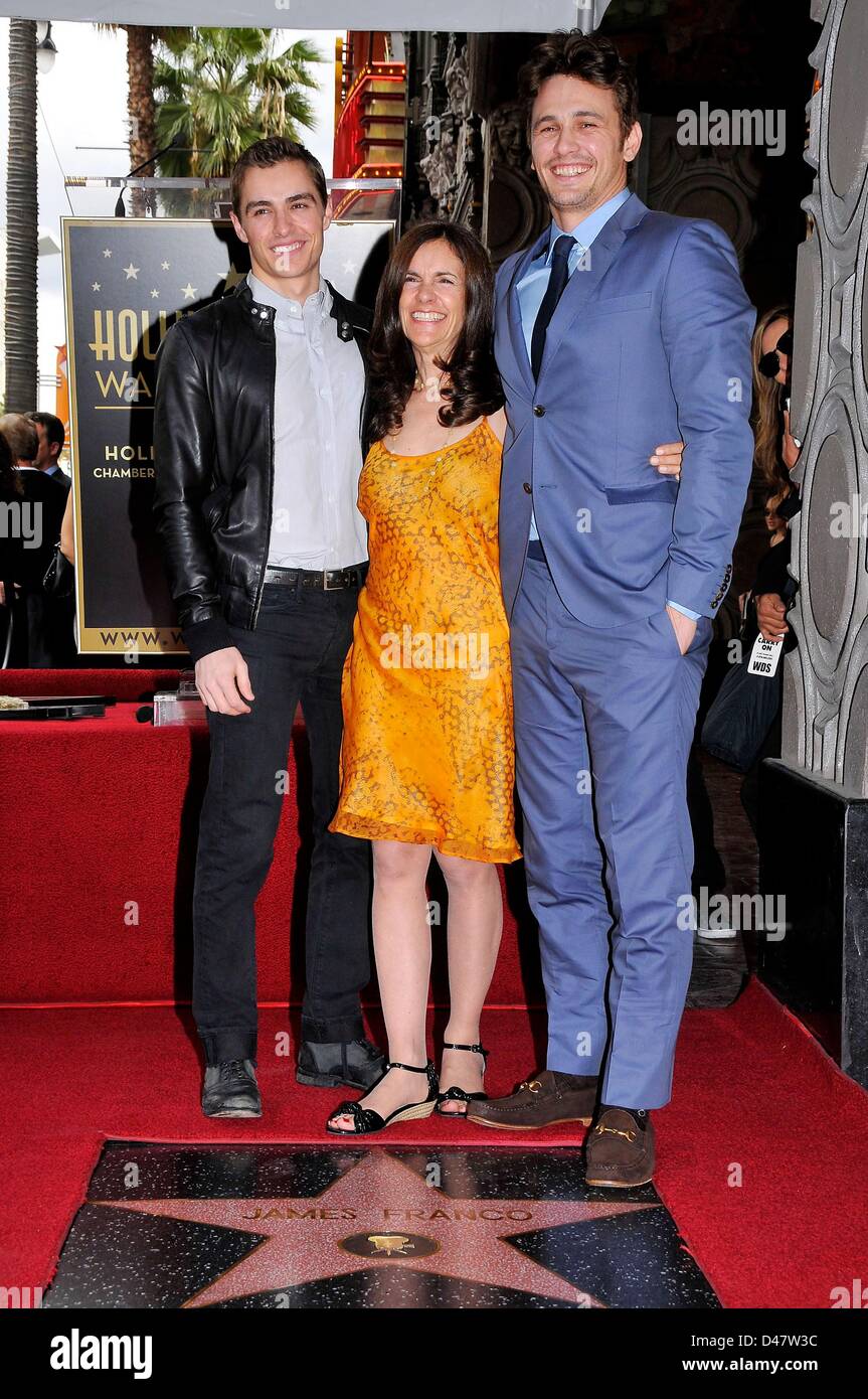 Dave Franco, Betsy Lou Franco, James Franco at the induction ceremony ...