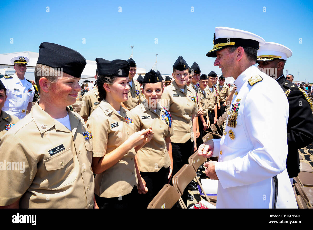 The CNO talks with Navy Junior ROTC cadets from Milton High School in ...