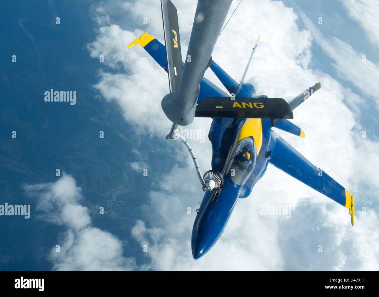 The U.S. Navy's Blue Angels perform an aerial demonstration over ...