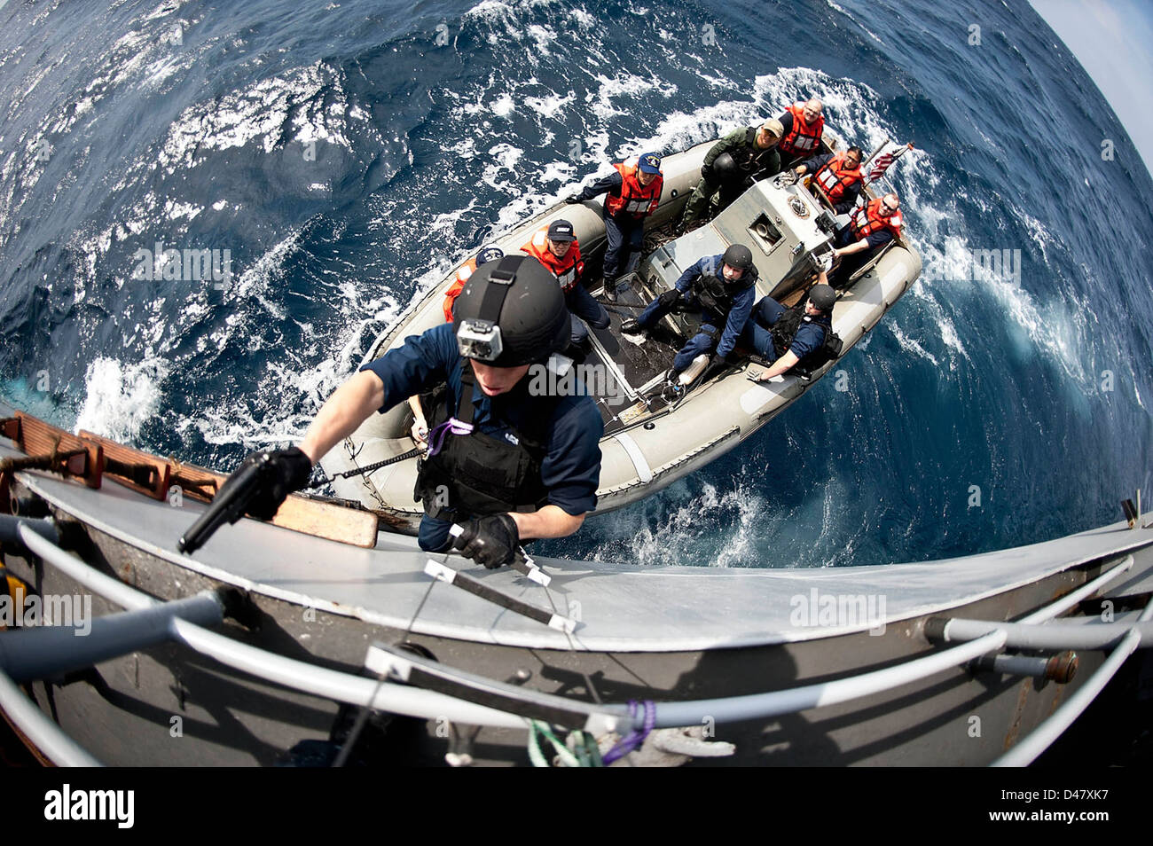 Sailors conduct Visit, Board, Search, and Seizure (VBSS) training in ...