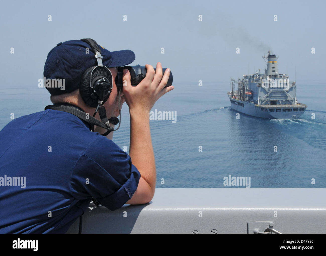 A Sailor stands lookout watch aboard USS New York Stock Photo - Alamy
