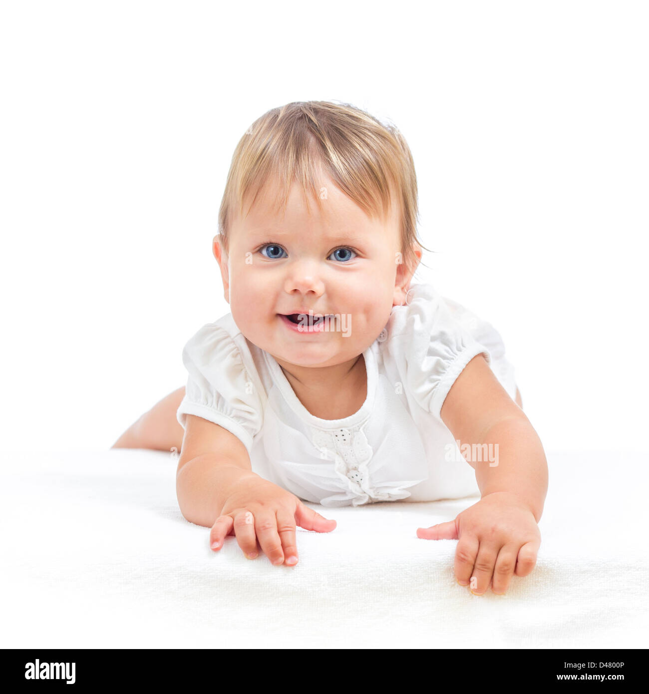 Baby girl child little happy laughing Cut Out Stock Images & Pictures ...