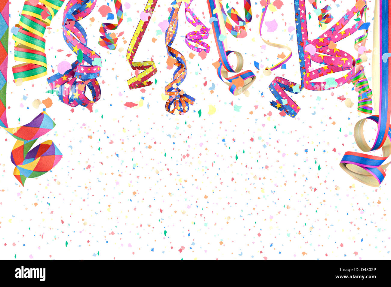 streamers in a rain of confetti Stock Photo - Alamy