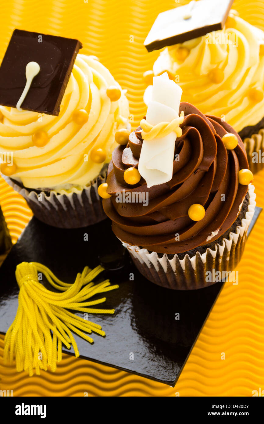 Gourmet chocolate cake pops decorated for graduation party Stock Photo ...