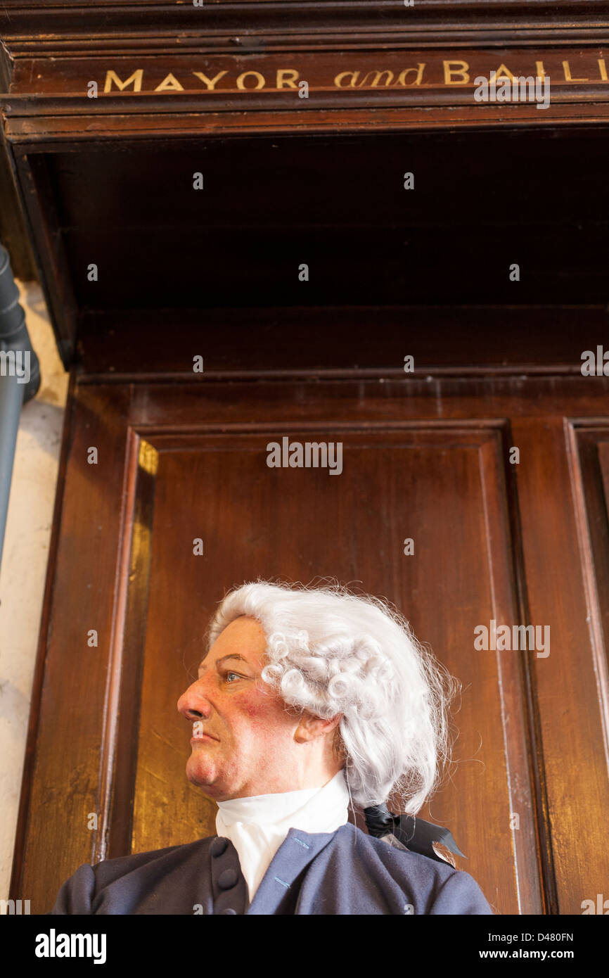 Dummies placed to replicate a one hundred year old court house scene at ...