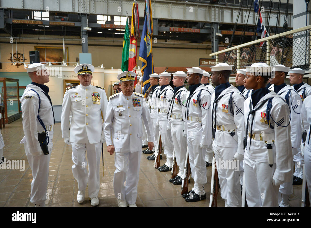 The commander of the Brazilian navy, conducts a troop inspection Stock ...