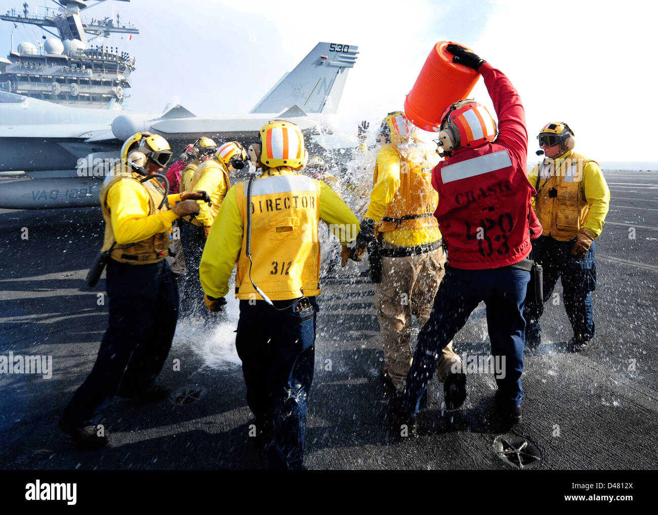 Sailors congratulate the Chief Stock Photo - Alamy