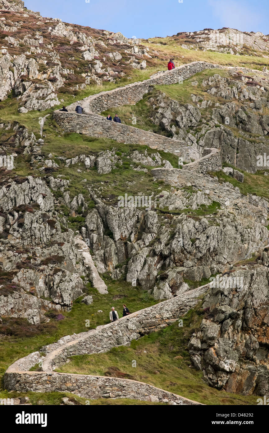 The 400 steps lead down to the iron suspension bridge that connects ...