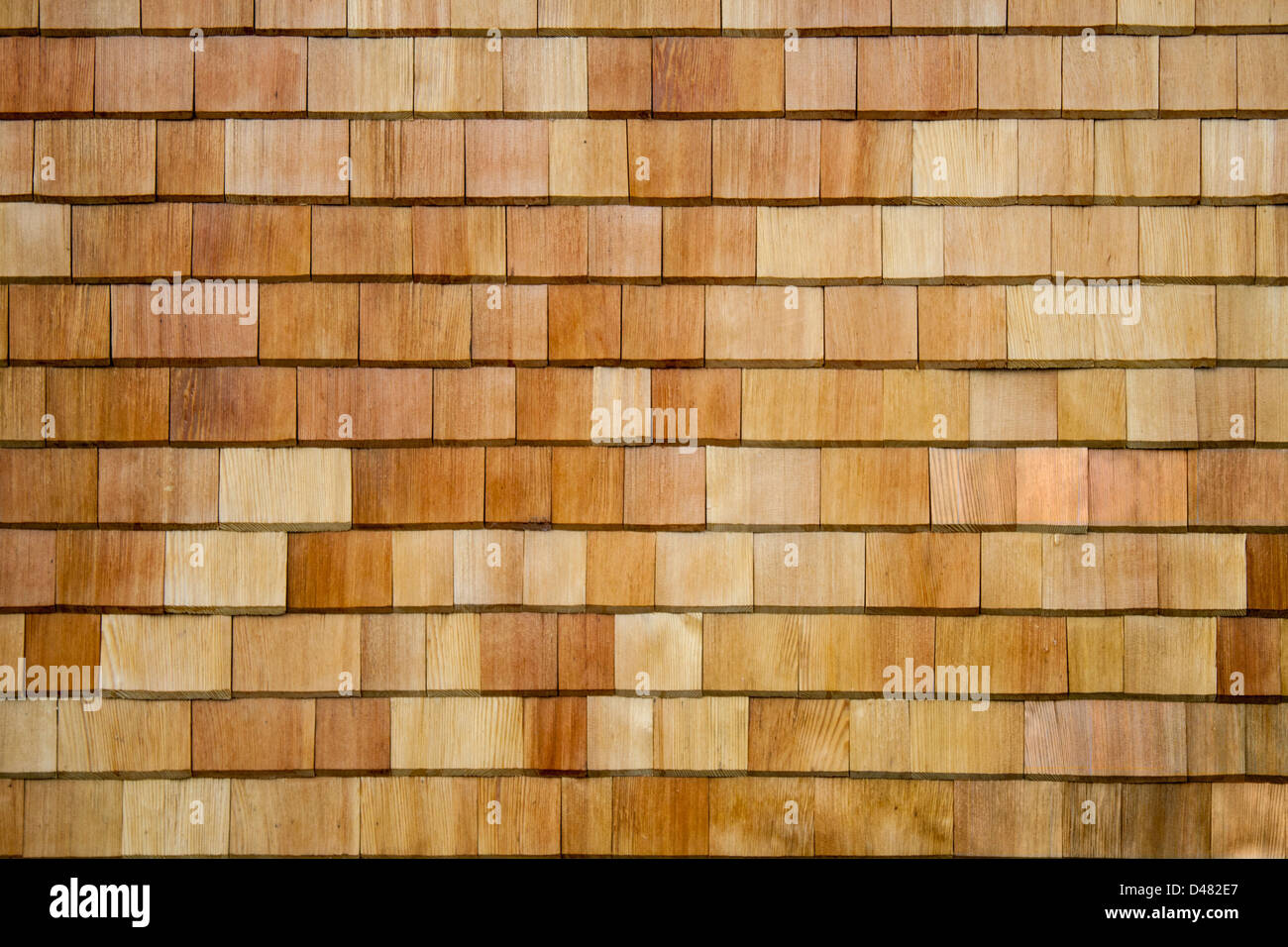 Cedar Wood (Shakes) Shingled Wall or Roof Section Stock Photo - Alamy