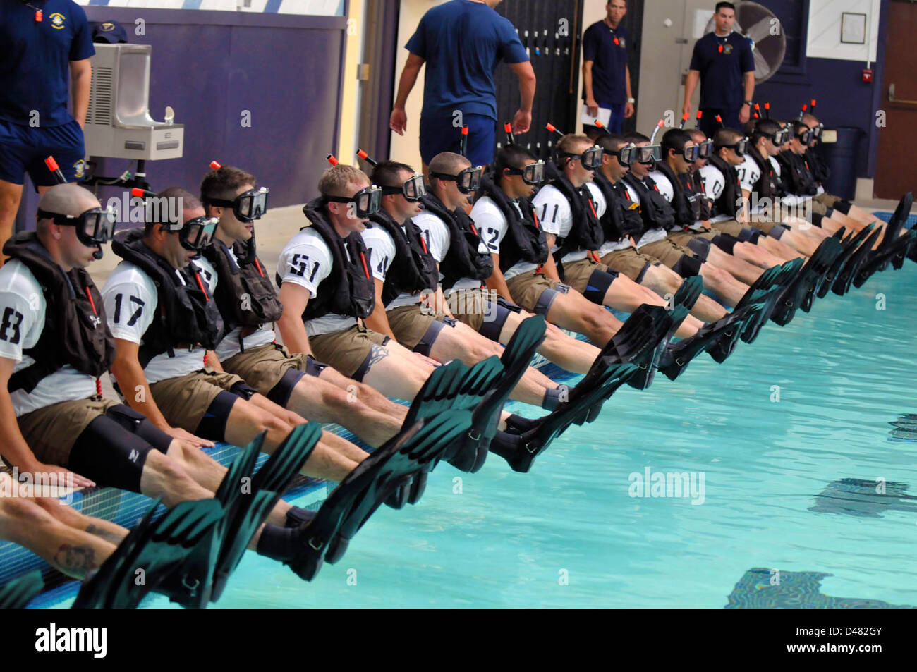 Sailors participate in training at the Search and Rescue Swimmer School ...