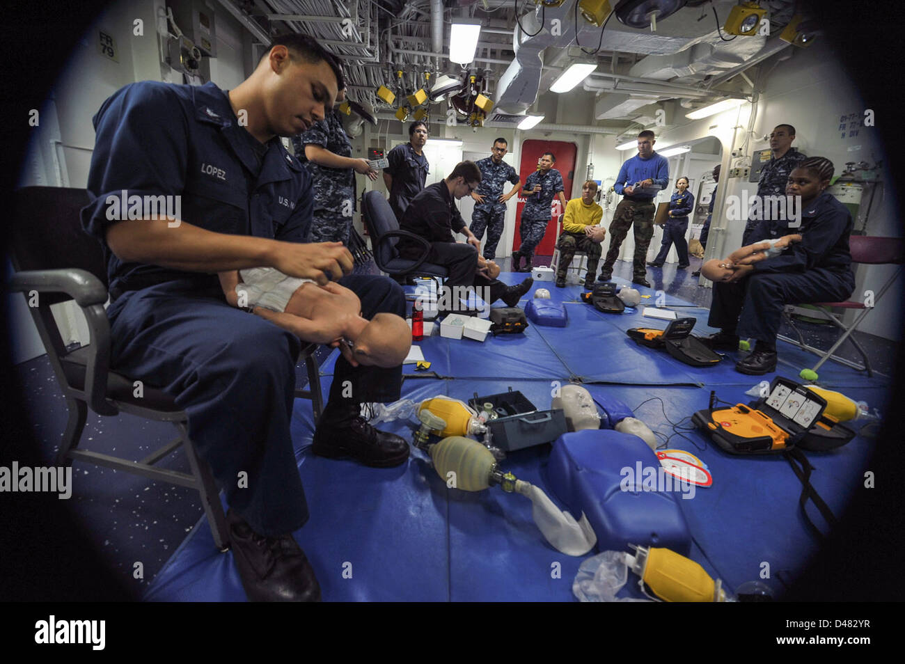 Sailors conduct CPR training exercises in the Philippine Sea, ensuring ...