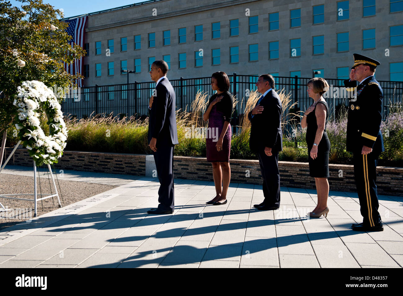 The President participates in a ceremony at the Pentagon on September ...