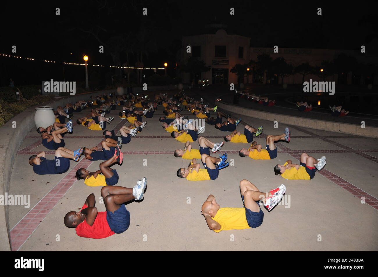 Sailors aboard a U.S. Navy ship in San Diego, California, engage in ...