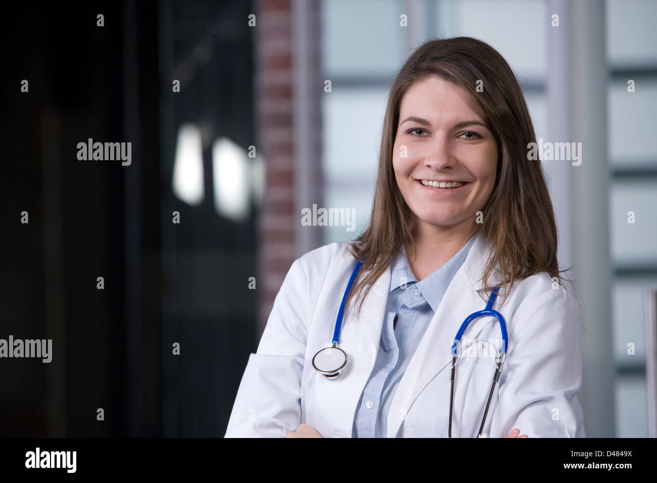 Female Doctor in modern office Stock Photo - Alamy