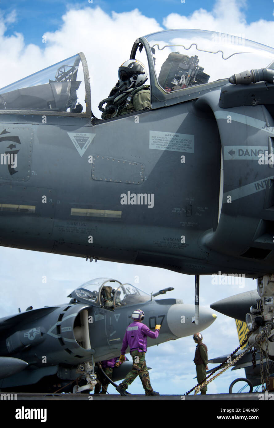 Marine pilot prepares for take off Stock Photo - Alamy