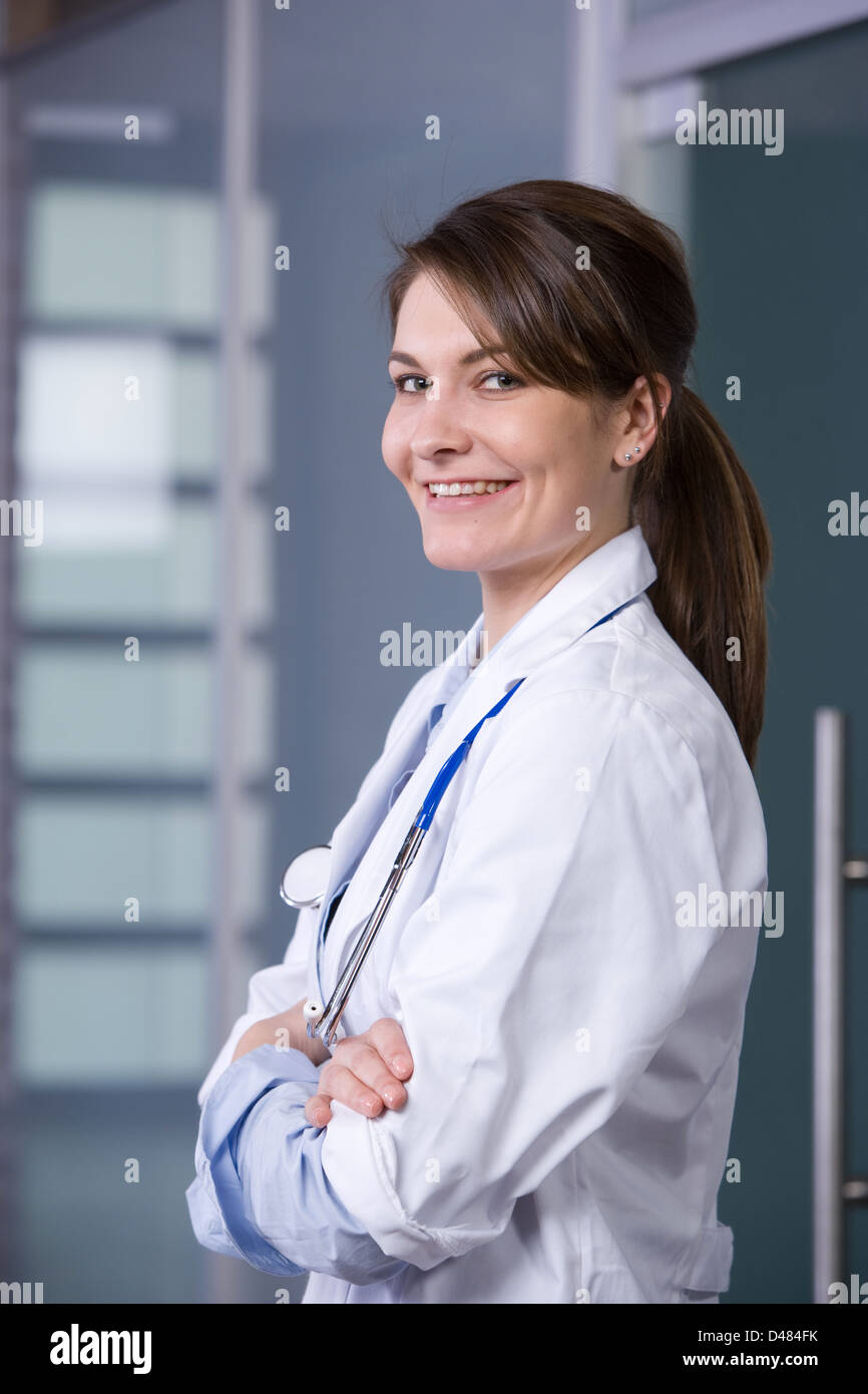 Female Doctor in modern office Stock Photo - Alamy