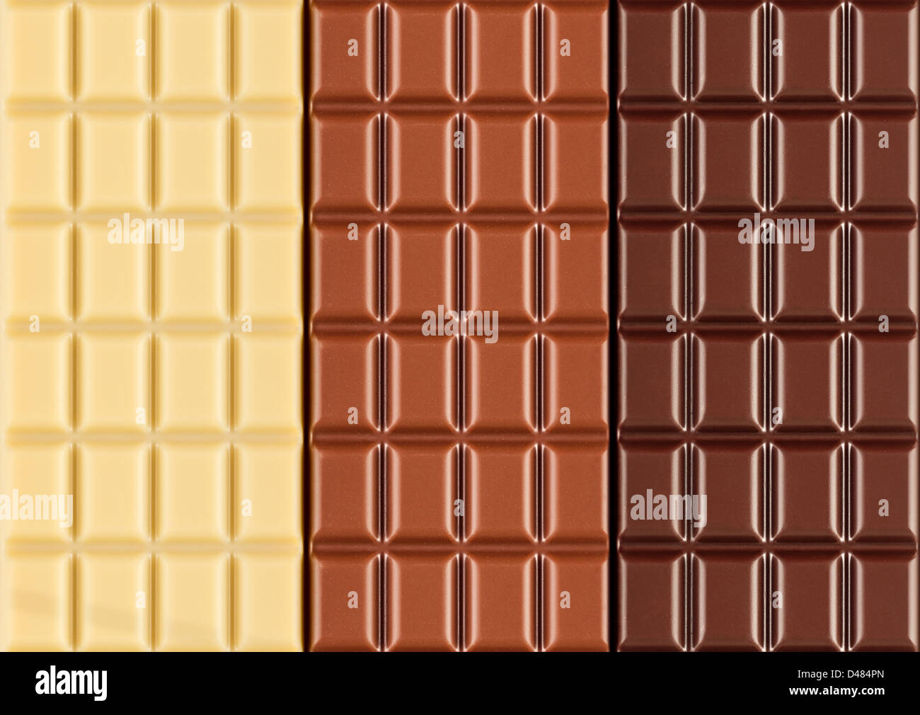 three different bars of chocolate Stock Photo - Alamy