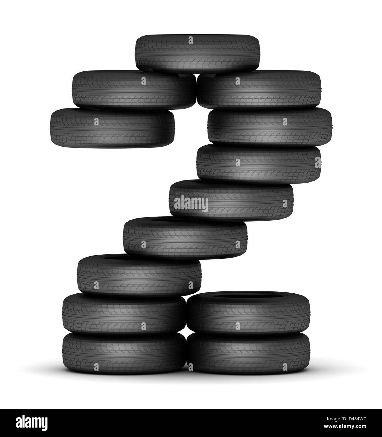 Number 2 from stacked tire Stock Photo - Alamy