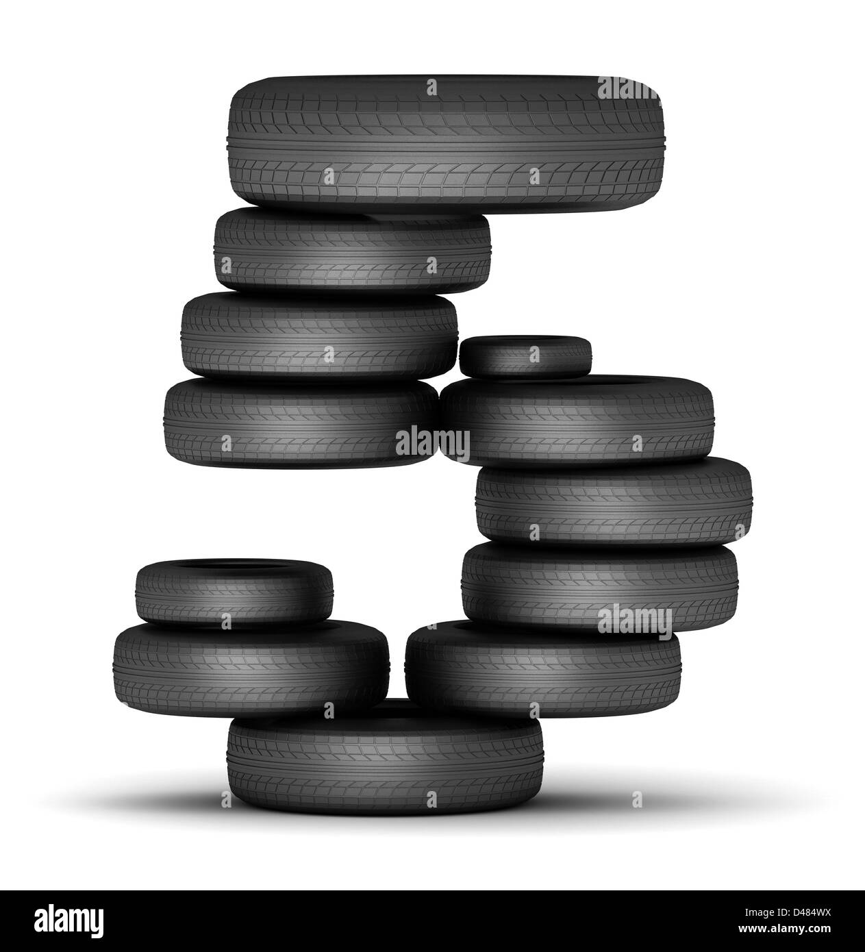 Number 5 from stacked tire Stock Photo - Alamy
