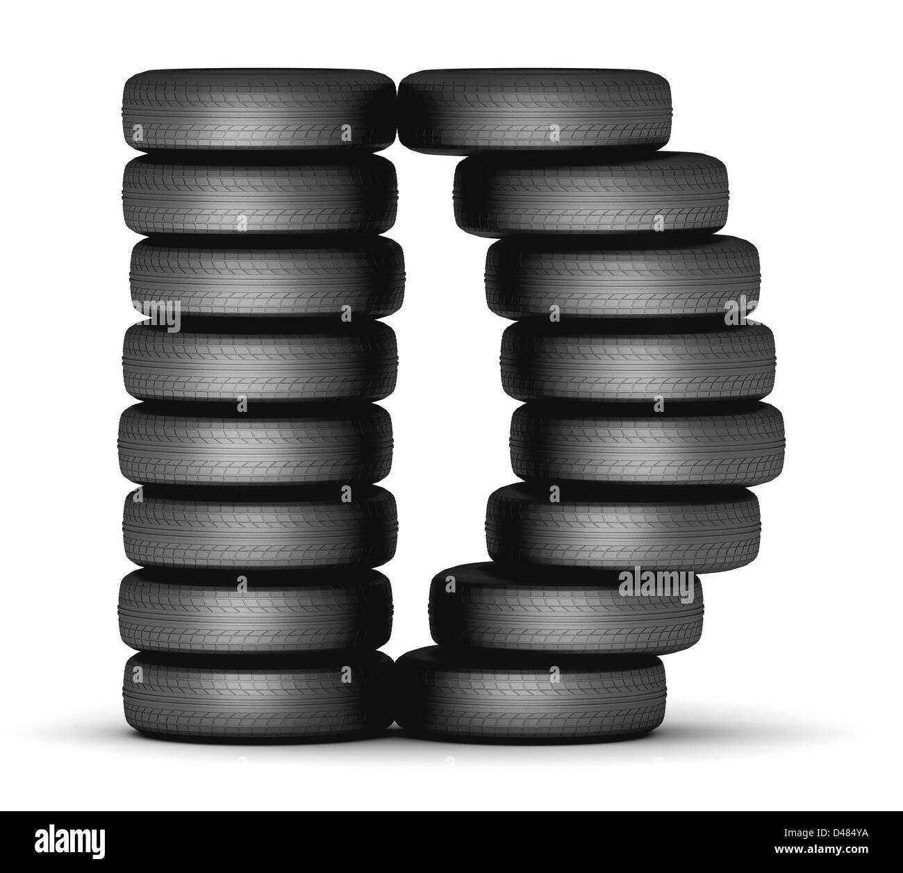 Letter D from stacked tire Stock Photo - Alamy