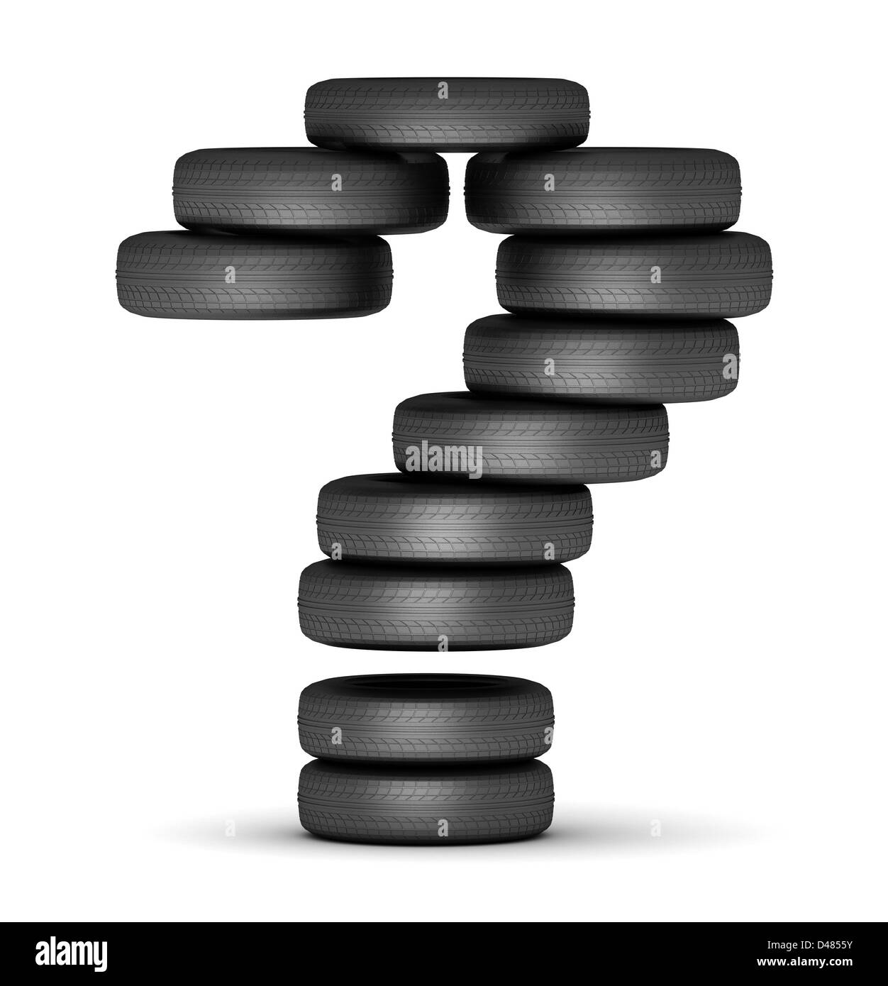 Question mark from stacked tire Stock Photo - Alamy