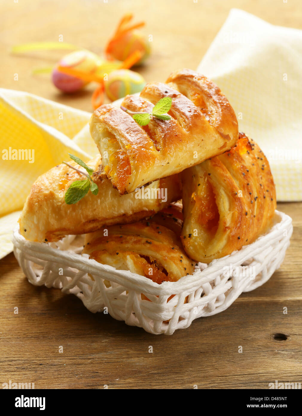 puff pastry with jam - sweet breakfast Stock Photo - Alamy