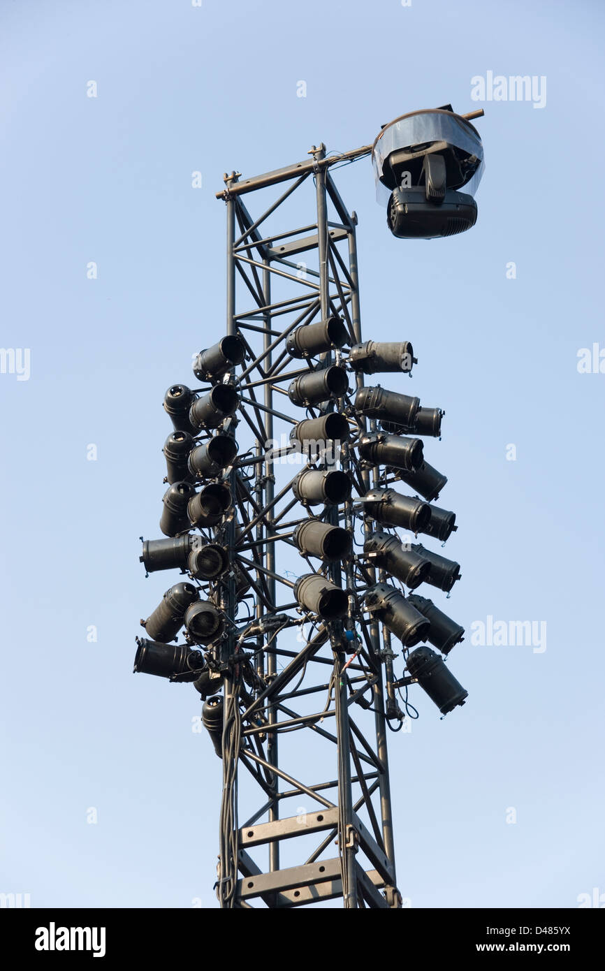 Lighting and video camera tower in Ypres or Ieper Belgium Stock Photo ...