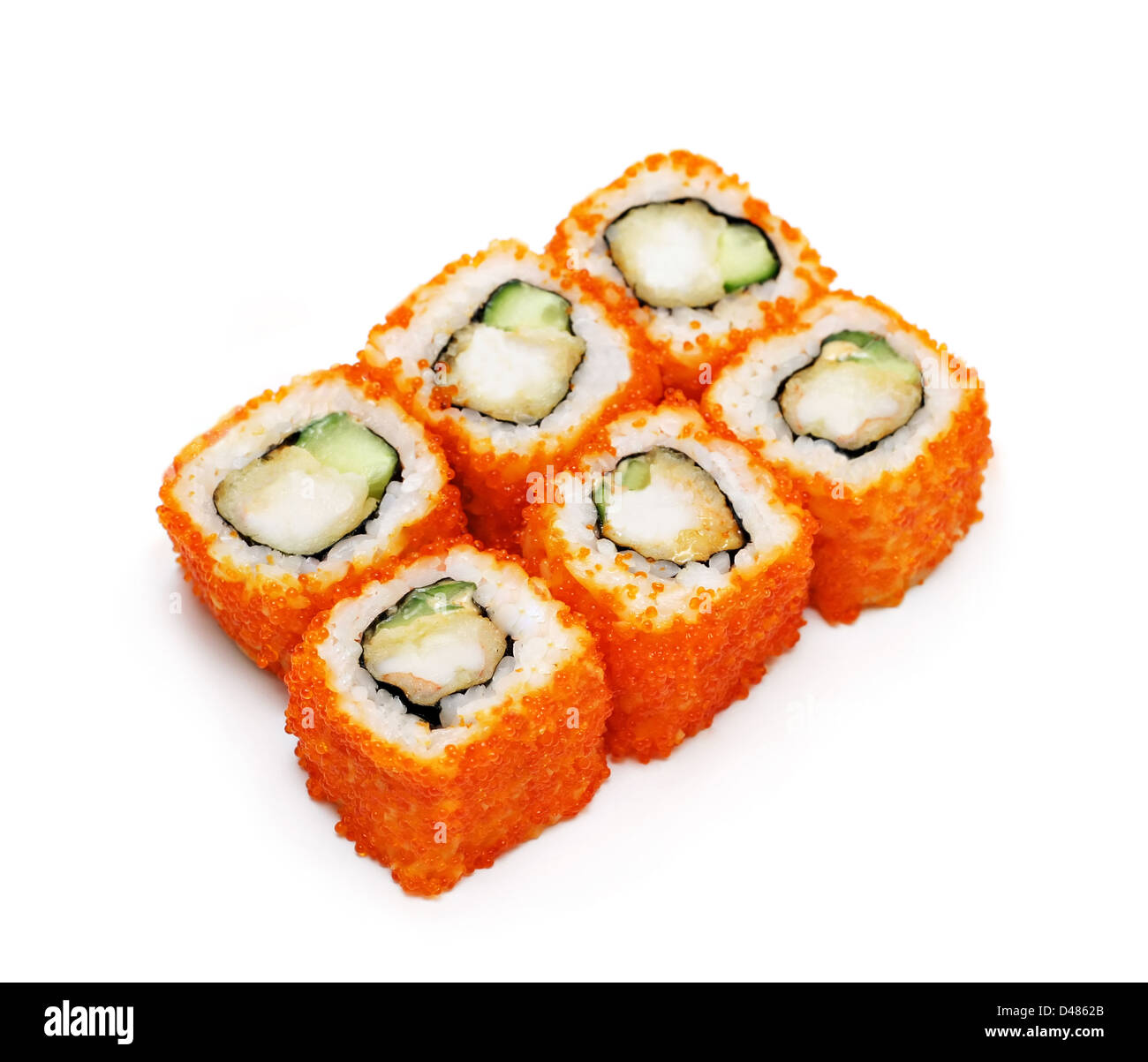Japan sushi roll set isolated on white Stock Photo - Alamy