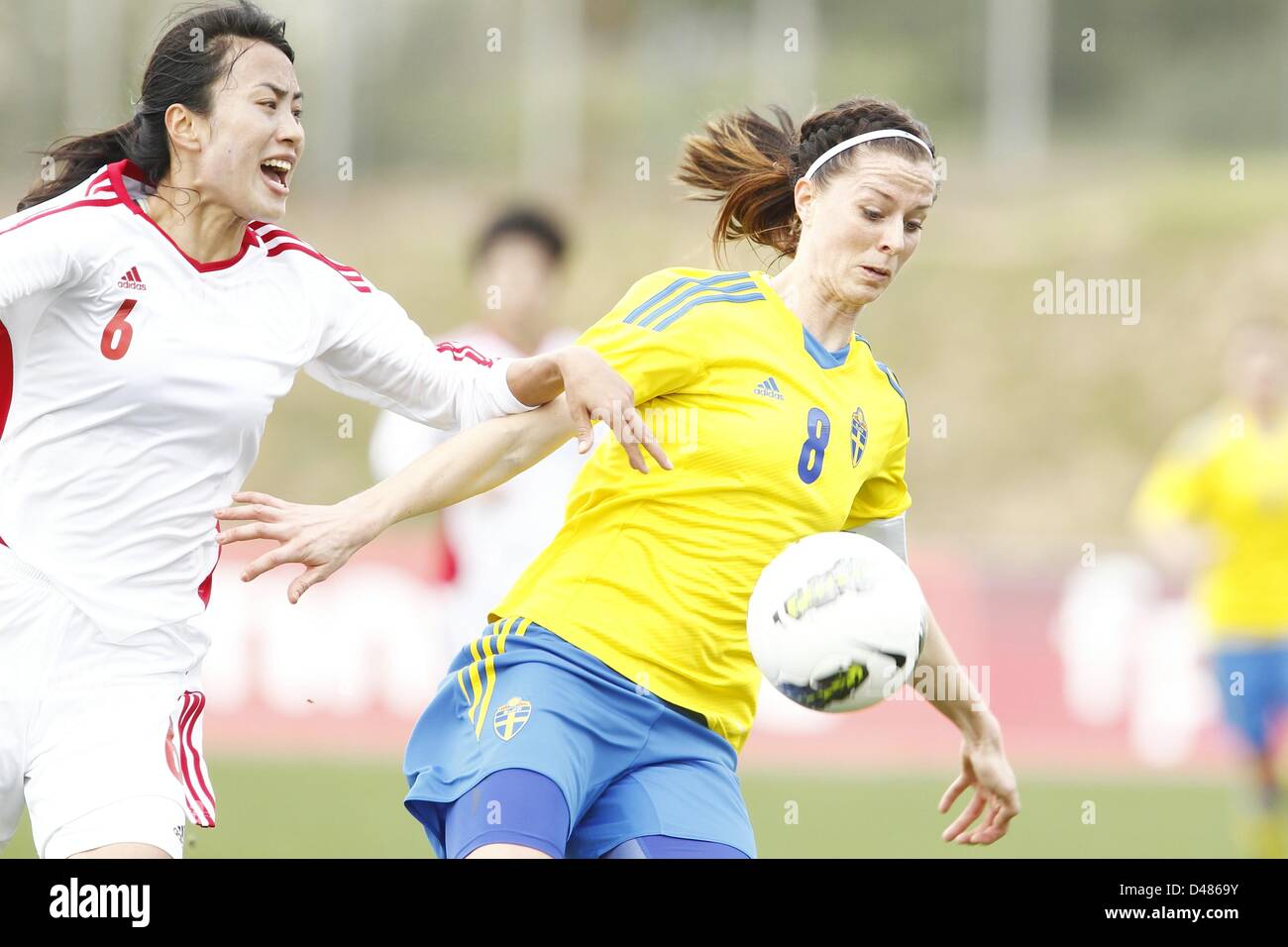 (L-R), Zeng Ying (CHN), Lotta Schelin (SWE), MARCH 6, 2013 - Football ...