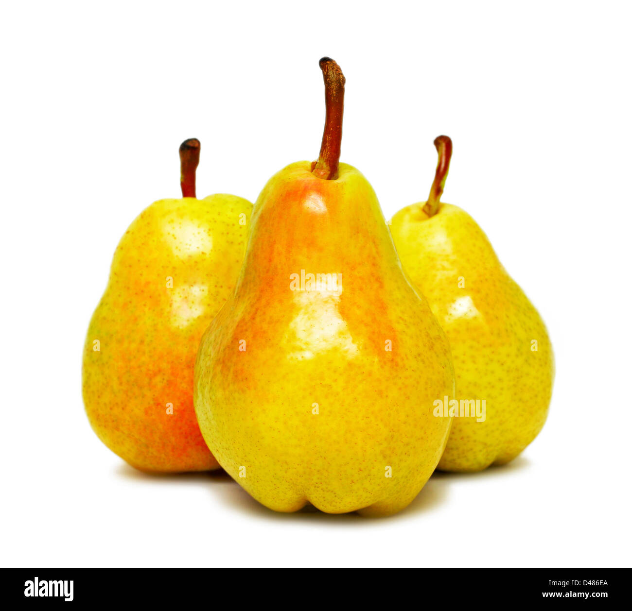 Three ripe pears isolated on white background Stock Photo - Alamy