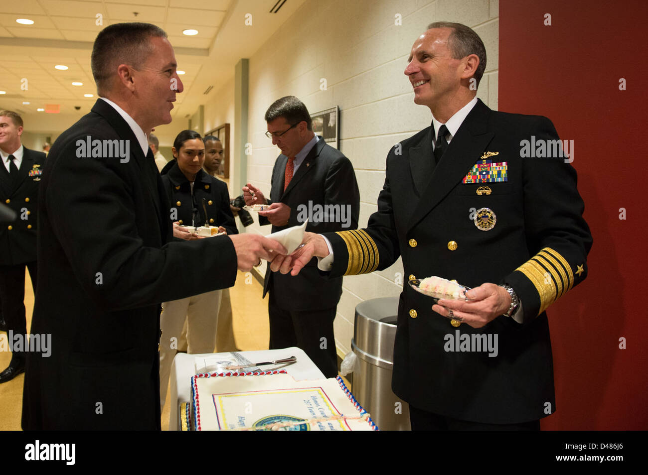 The Chief of Naval Operations (CNO) serves cake to the Master Chief ...