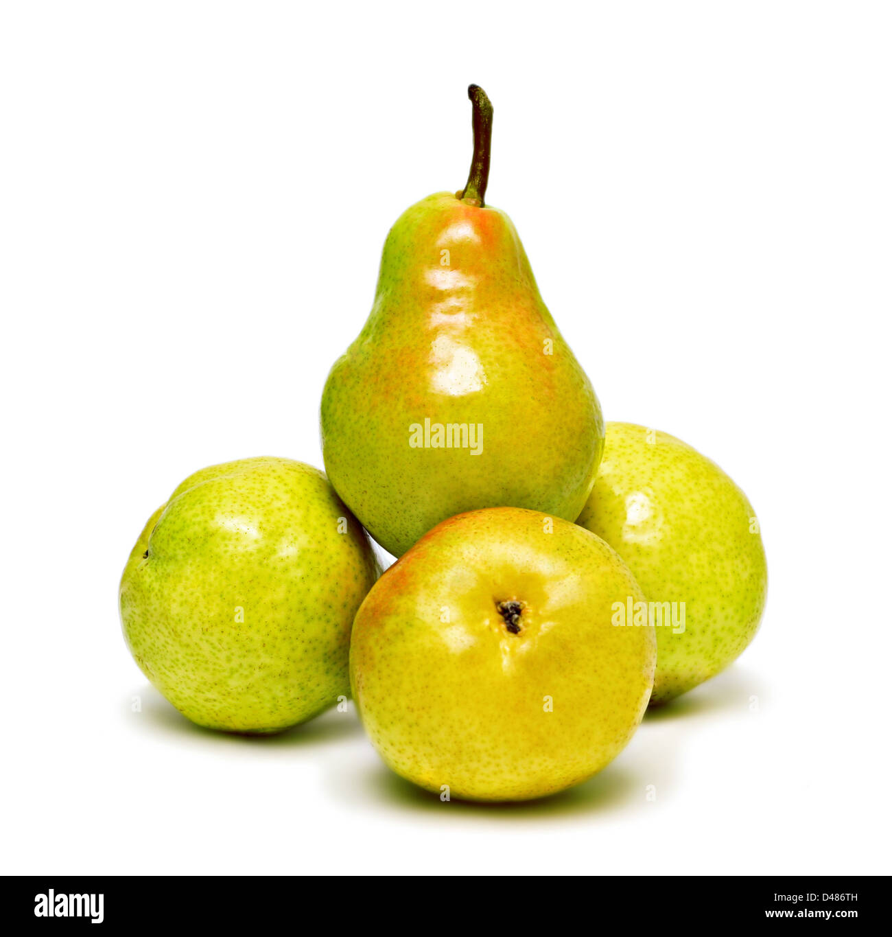 Four ripe pears isolated on white background Stock Photo - Alamy