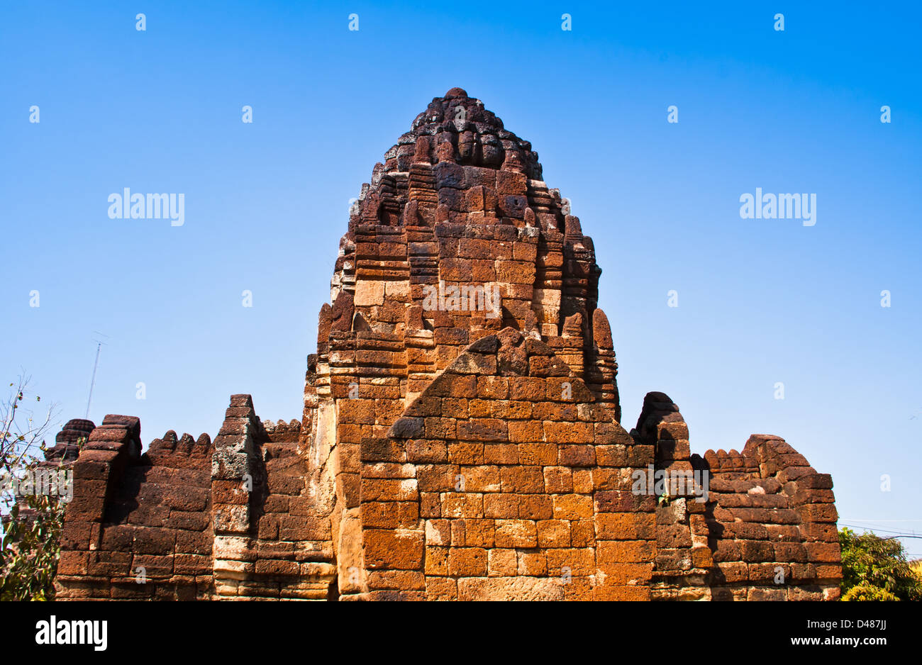 Thai temple is very old. The temple is made of laterite stone Stock ...