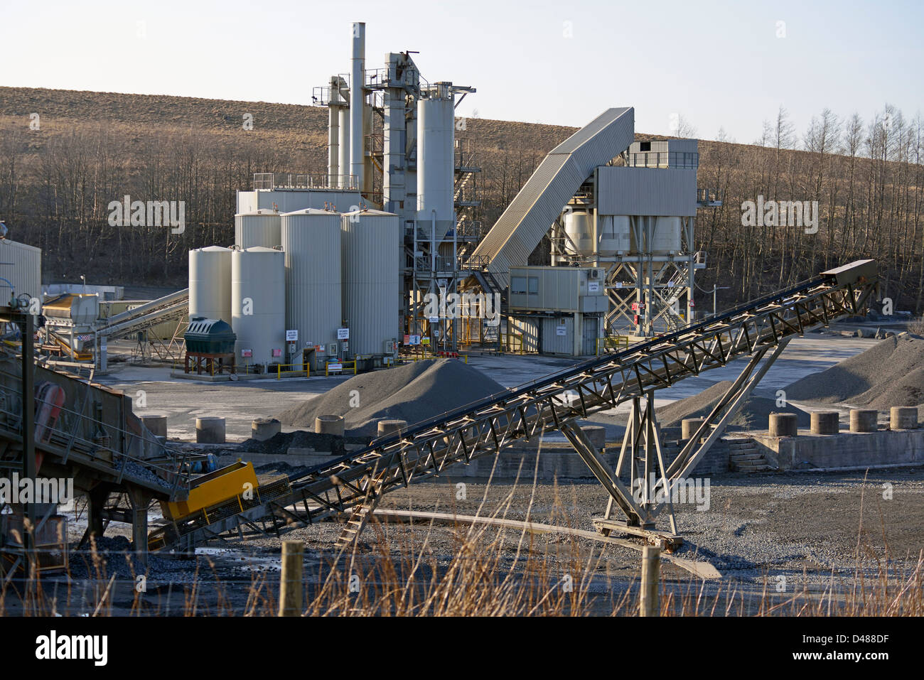 Storage tanks and conveyor. The Cemex Shap Blue Granite Works. Shap ...
