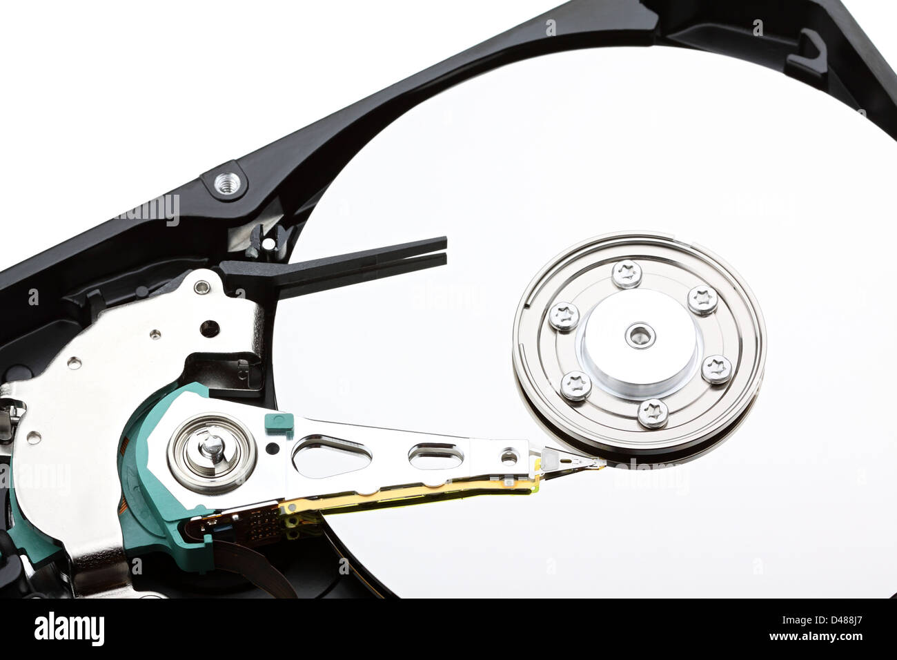 inner workings of a hard disc drive Stock Photo - Alamy