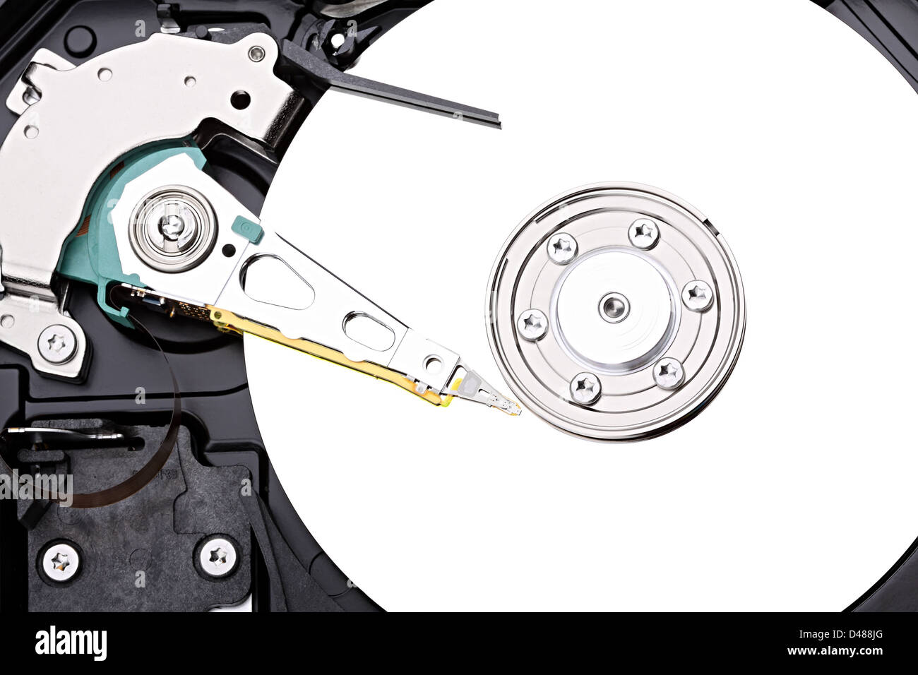 inner workings of a hard disc drive Stock Photo - Alamy