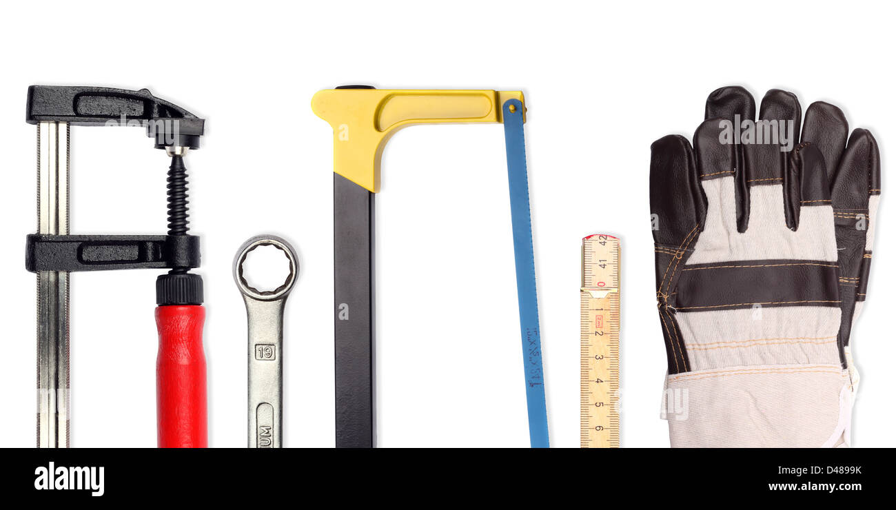 A Set of a lot of different tools and working materials Stock Photo - Alamy