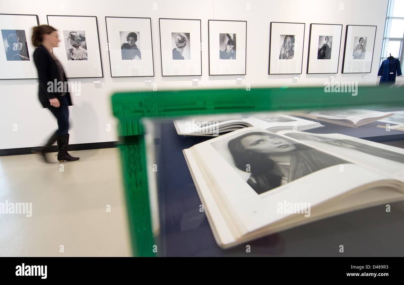 Photographs of Yva hang on the wall of City Museum in Nordhorn, Germany ...