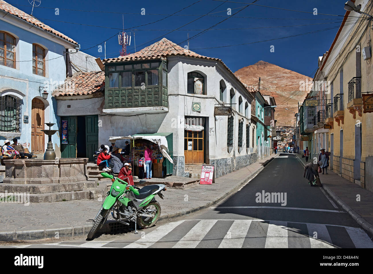 Colourful colonial architecture in the streets of Potosi, Bolivia ...