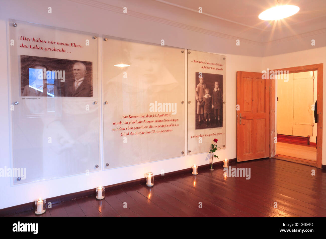 Internal view of the chamber in which Jopeph Ratzinger, former Pope ...