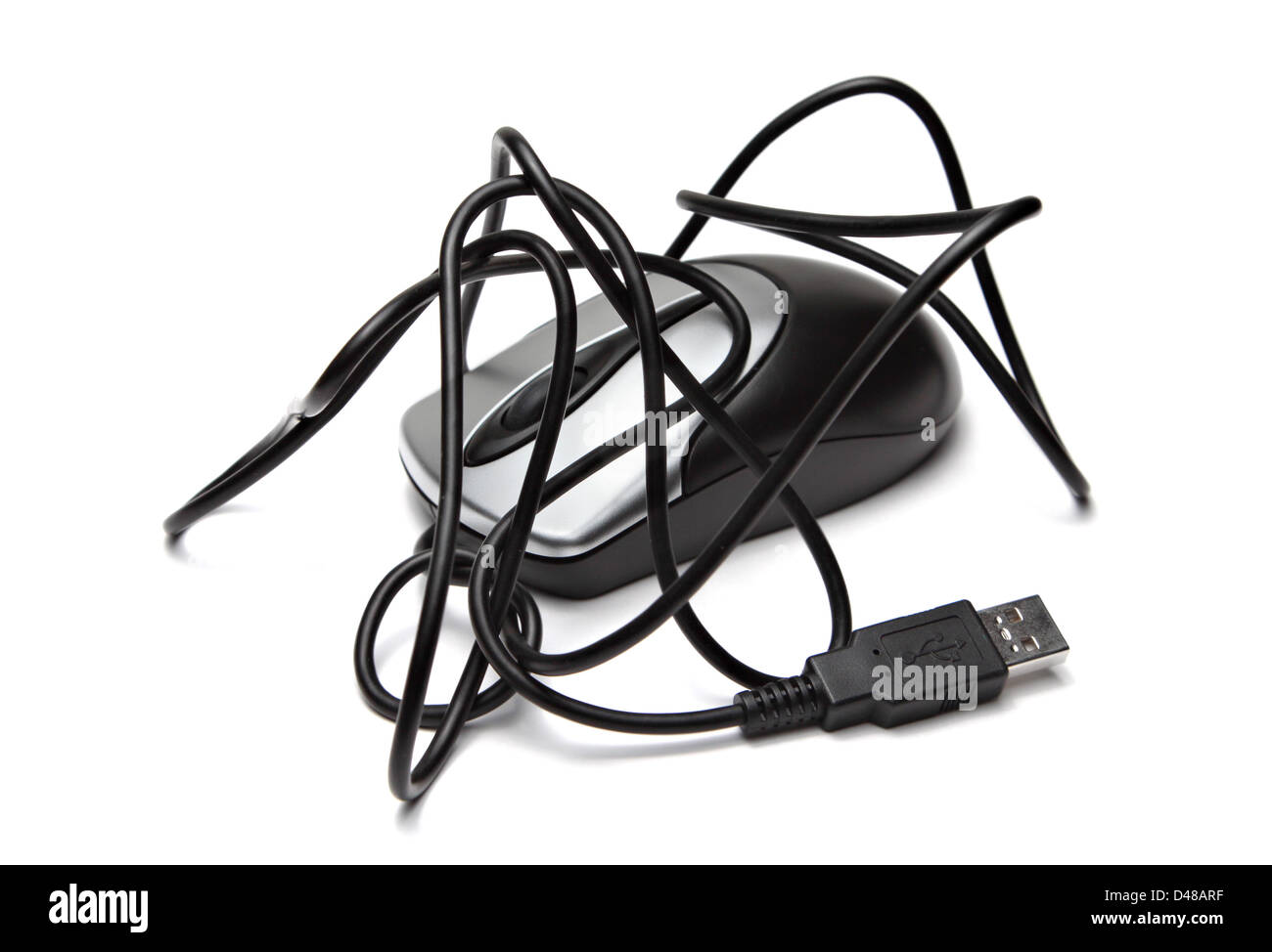 Computer mouse with cord isolated on white Stock Photo - Alamy