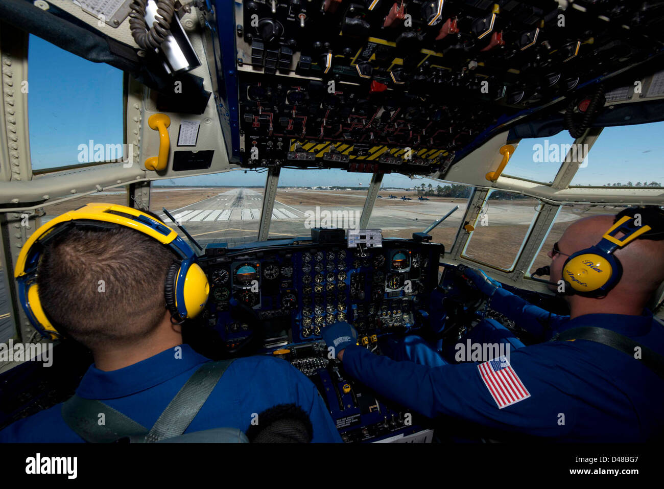 Blue Angels aviators in the cockpit of Fat Albert Stock Photo - Alamy