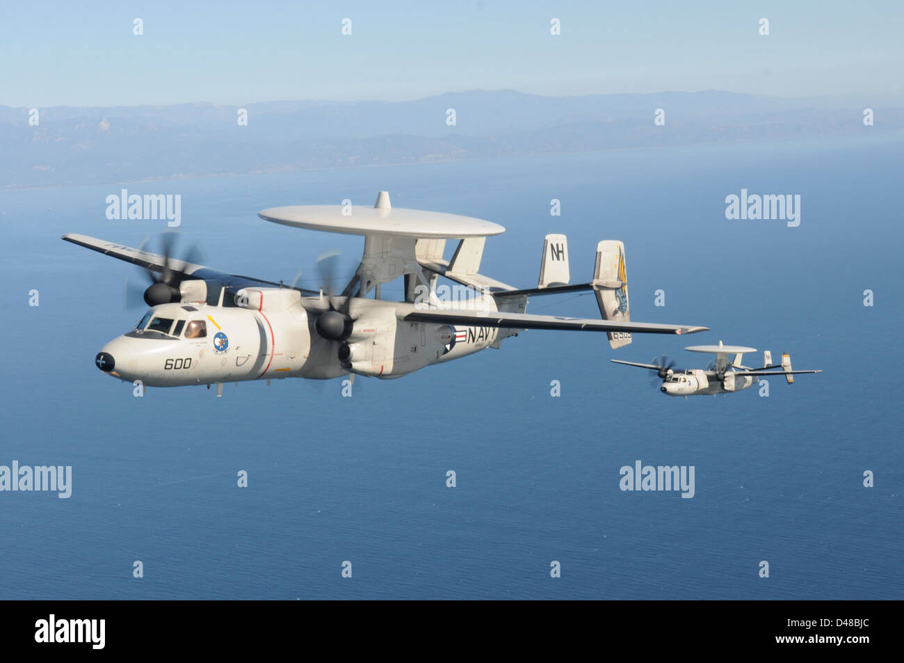 An E-2C Hawkeye from the U.S. Navy flies over Southern California ...