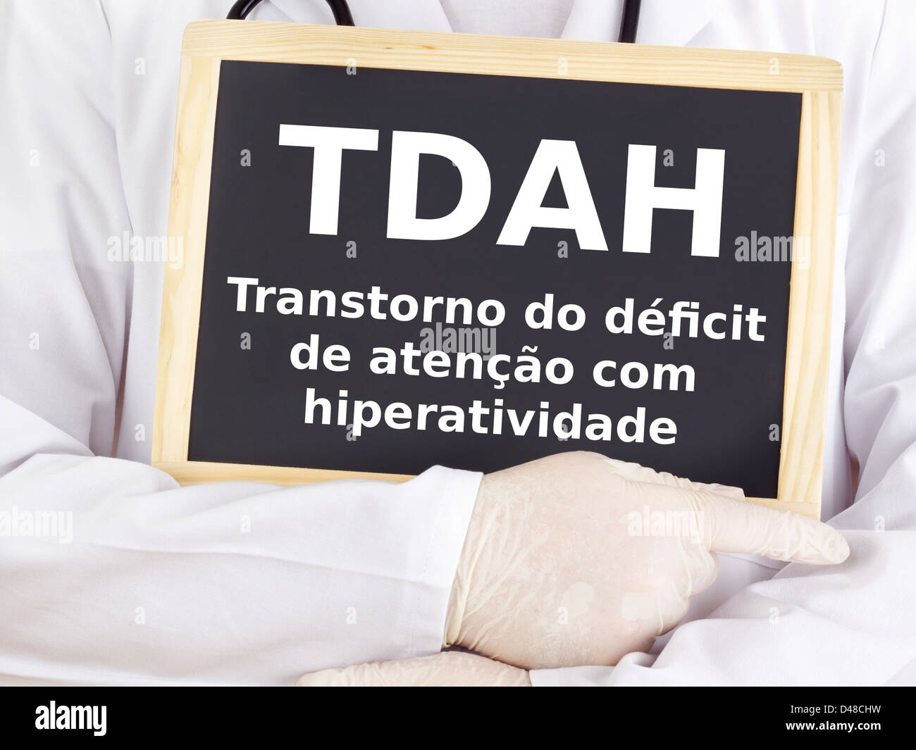 Blackboard : ADHD : Portuguese language Stock Photo - Alamy