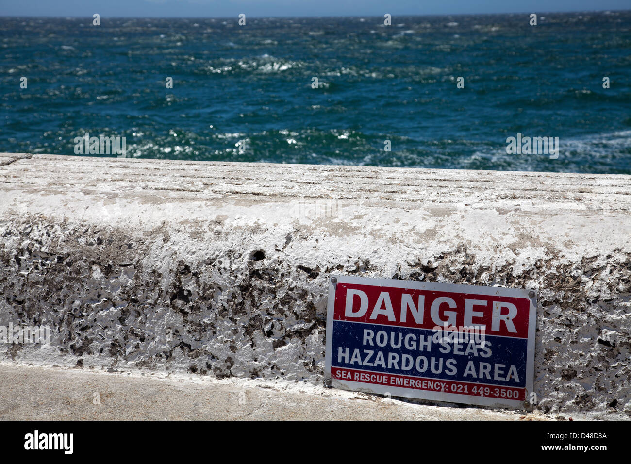 Danger sign on sea wall hi-res stock photography and images - Alamy