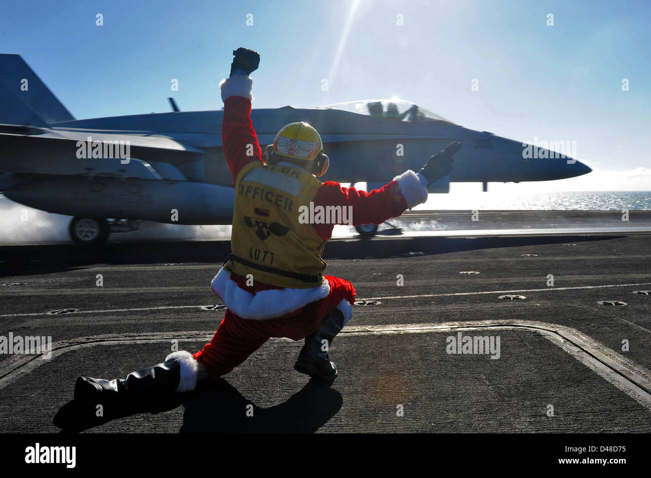 Santa launches aircraft aboard USS Dwight D. Eisenhower during ...
