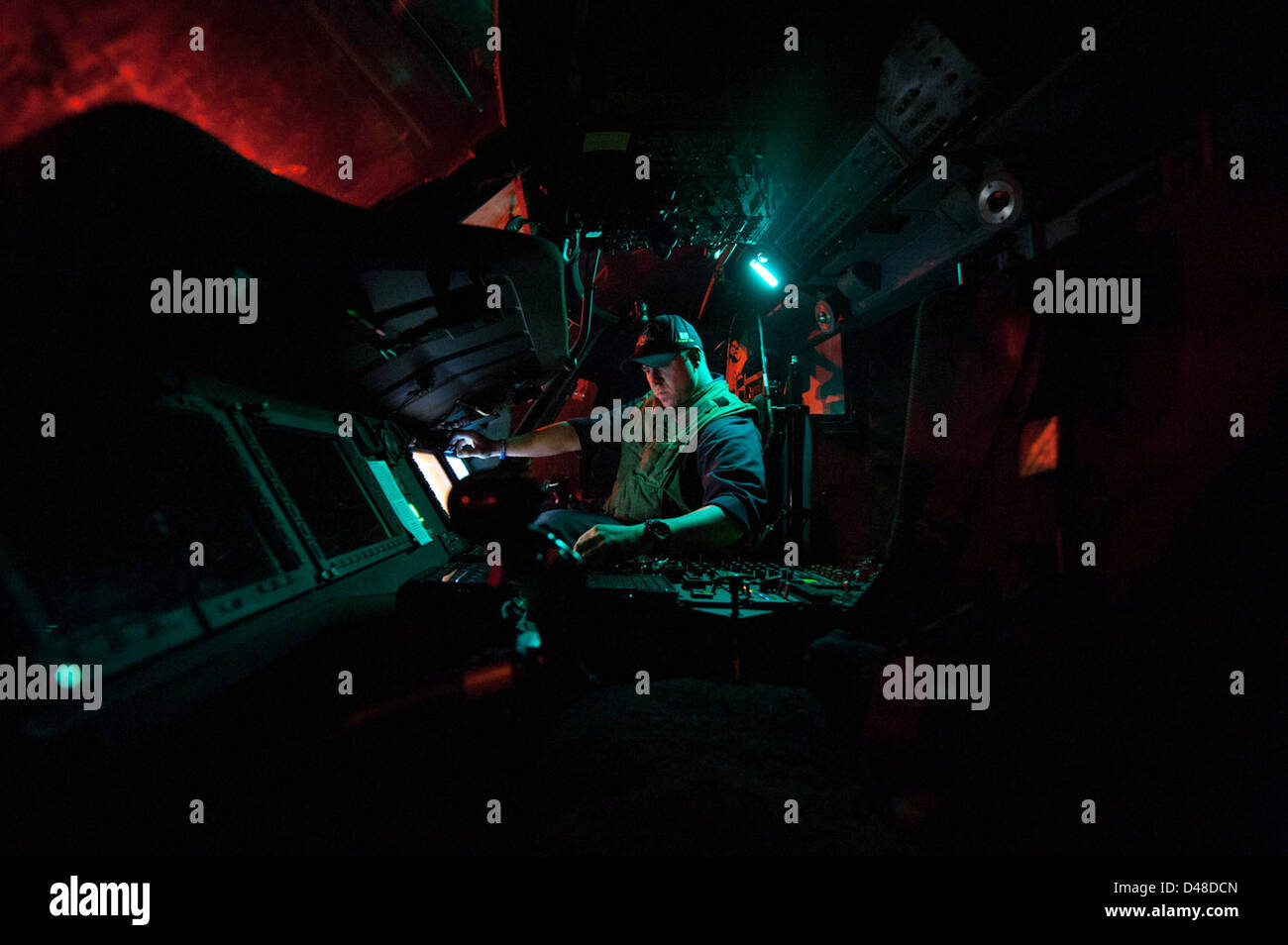 A Sailor prepares a Sea Hawk helicopter for operations in the U.S. Navy ...