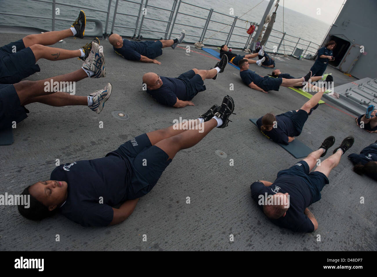 Sailors aboard a U.S. Navy ship in the 5th Fleet Area of Responsibility ...